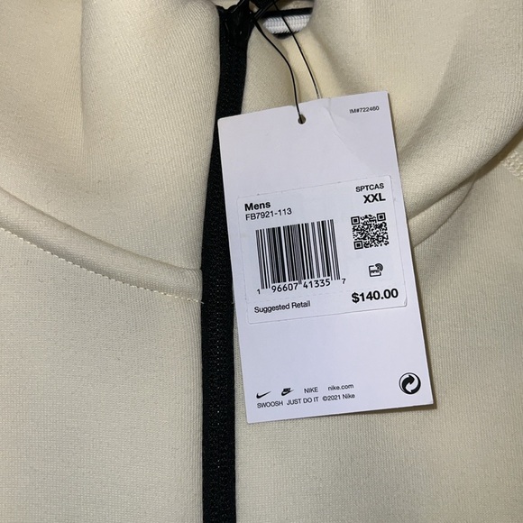 Nike | Pants | Nike Tech Fleece Set 2xtall Coconut Milkblack Fb792113 ...